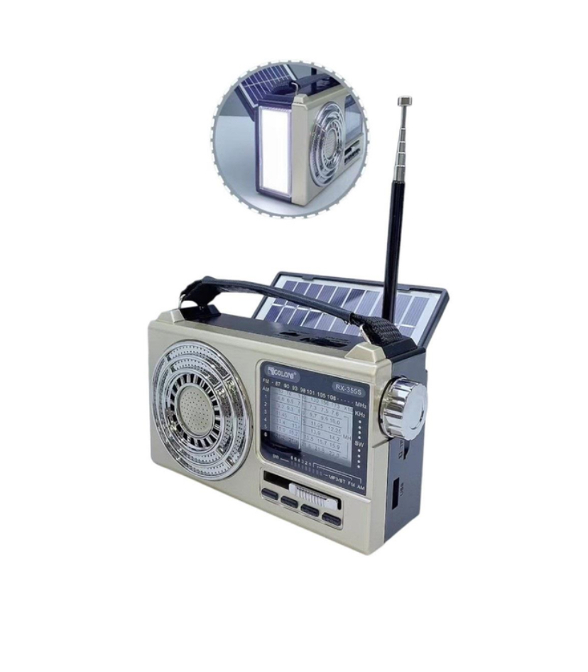 Радиоприемник аккумуляторный с фонариком и солнечной панелью Solar ...