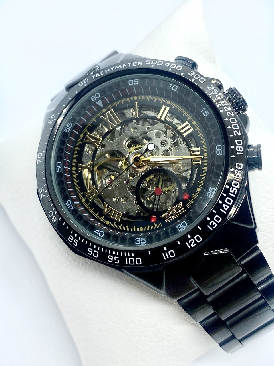 Часи чоловічі механічні Winner Skeleton з автопідзаводом Чорні з ...